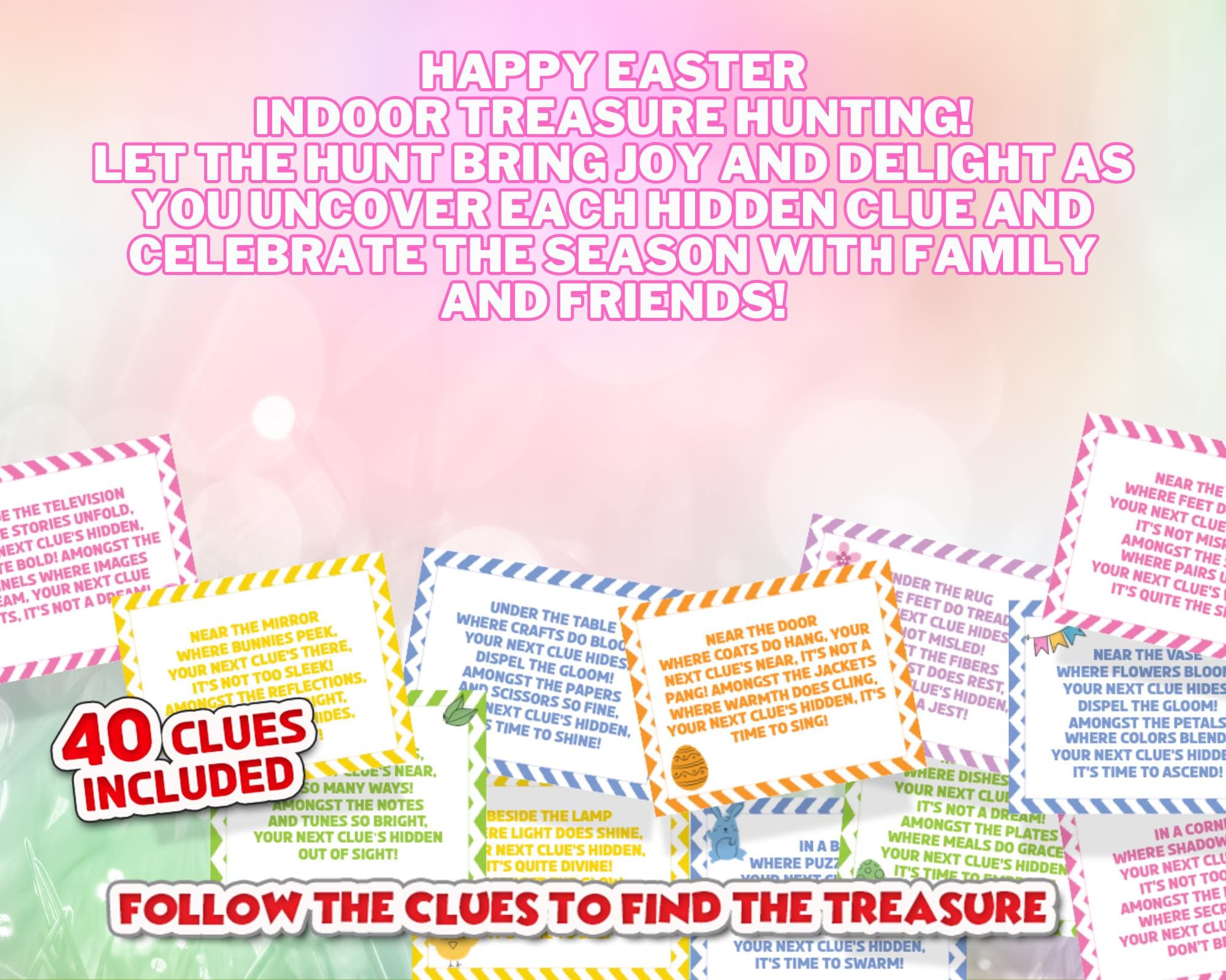 Easter Treasure Hunt Indoor | Easter Day Scavenger Hunt Indoor | Easter ...
