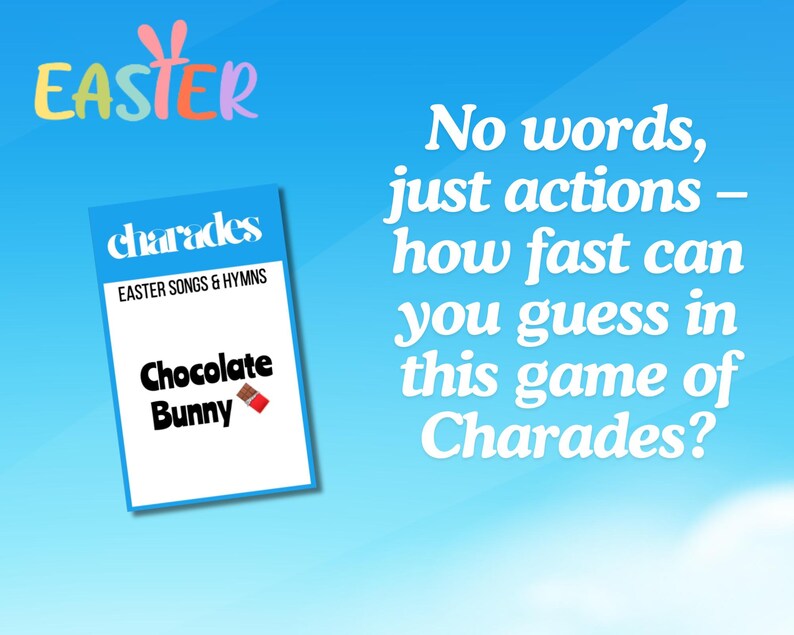 Easter Charades Game Printable | Charades Party Game | Easter Theme ...