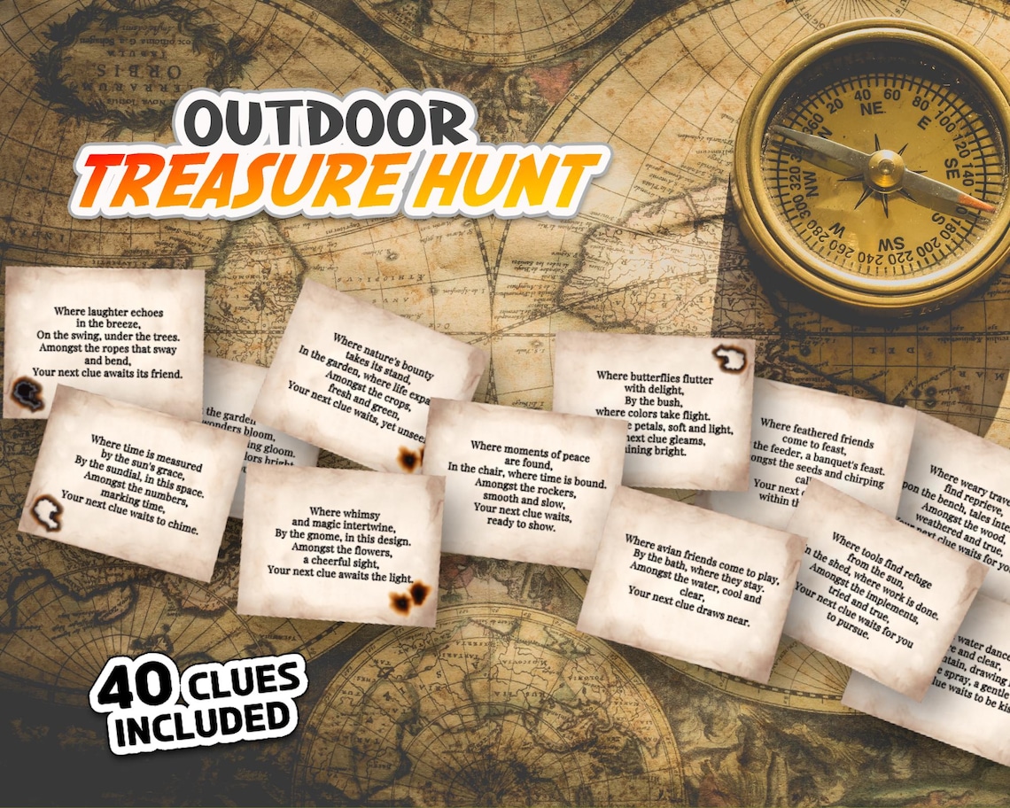 Outdoor Treasure Hunt | Outside Treasure Hunt | Scavenger Hunt Outdoor ...