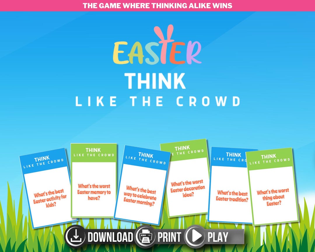 Easter Think Like the Crowd Game Printable | Easter Party Game | Fun ...