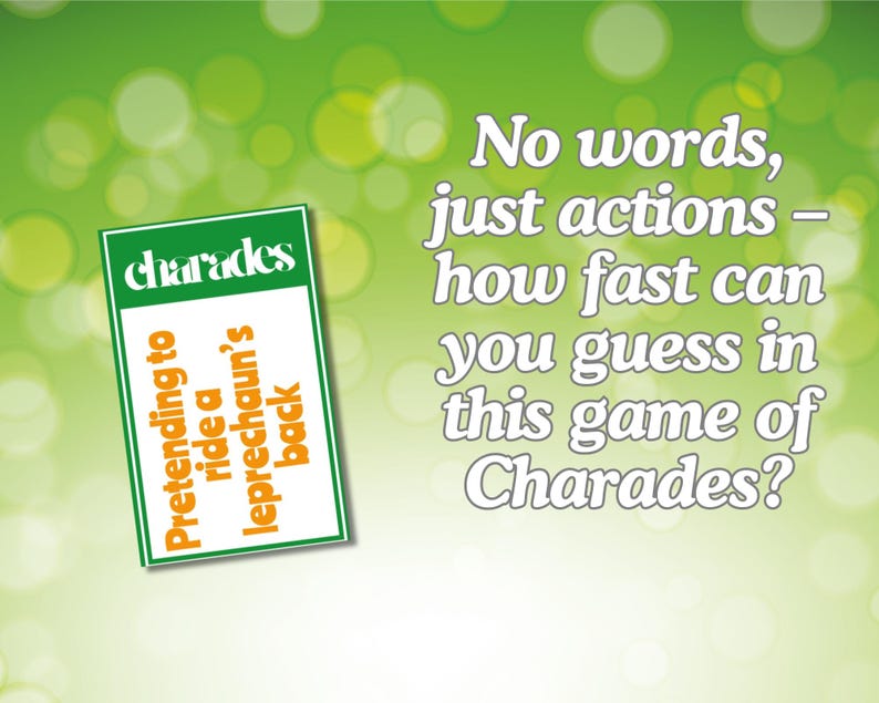 St Patricks Charades Game Printable | Charades Party Game | St Patricks ...