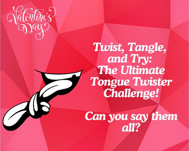 Valentine's Day Tongue Twisters Printable | Love Fun Game | Holiday ...