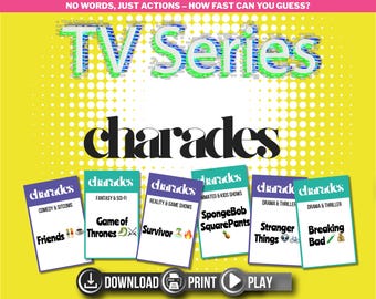 Summertime Charades Game Printable | Charades Party Game | Summer Theme ...