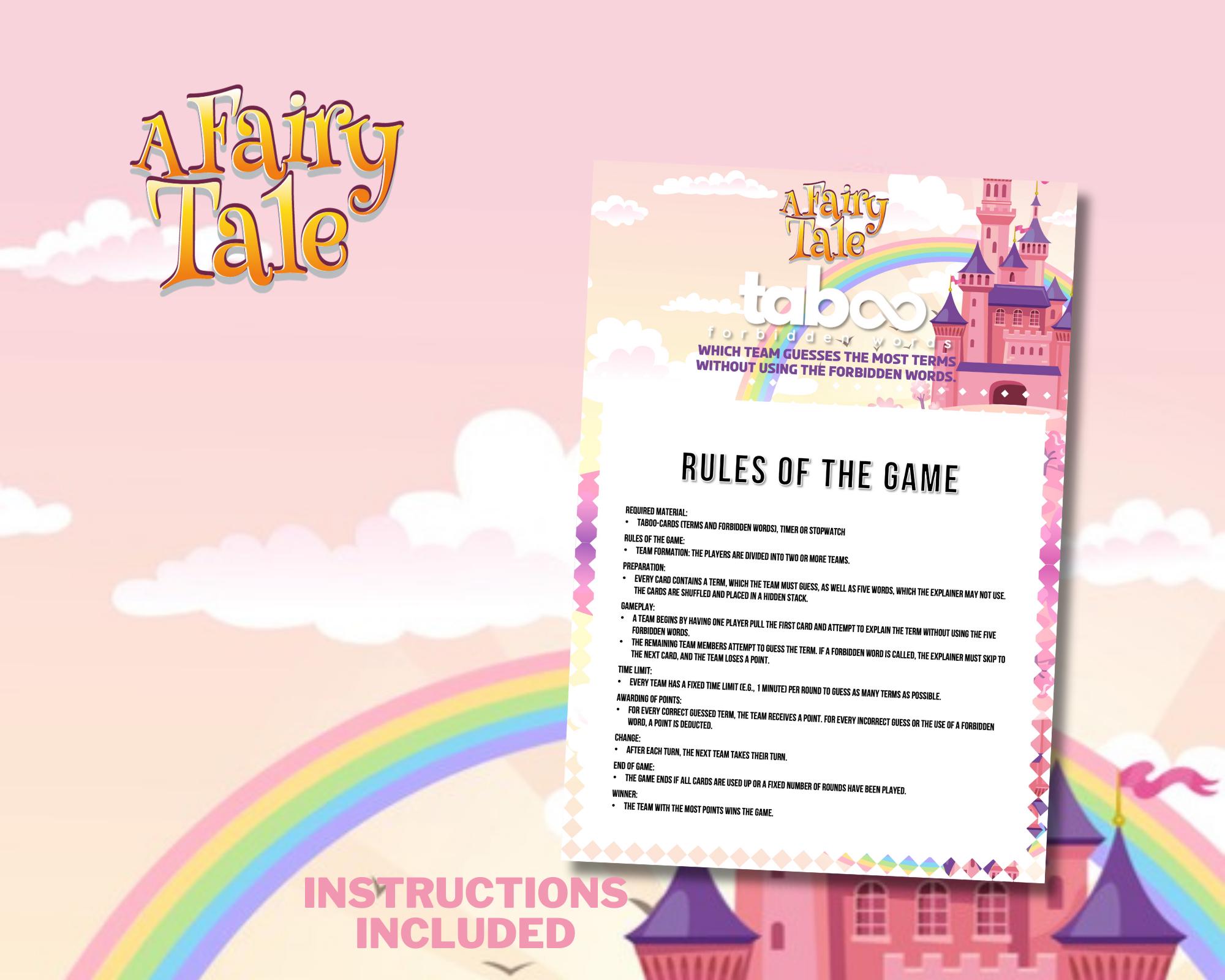 Fairy Tales Activity Game Printable | Activity Party Game | Fairy Tales ...