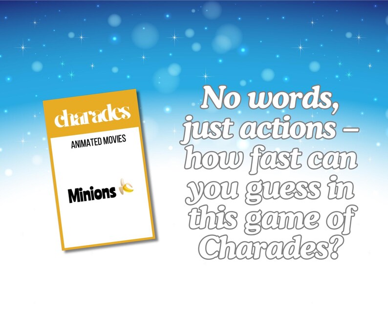 Kids Movies Charades Game Printable | Charades Party Game | Kids Movies ...