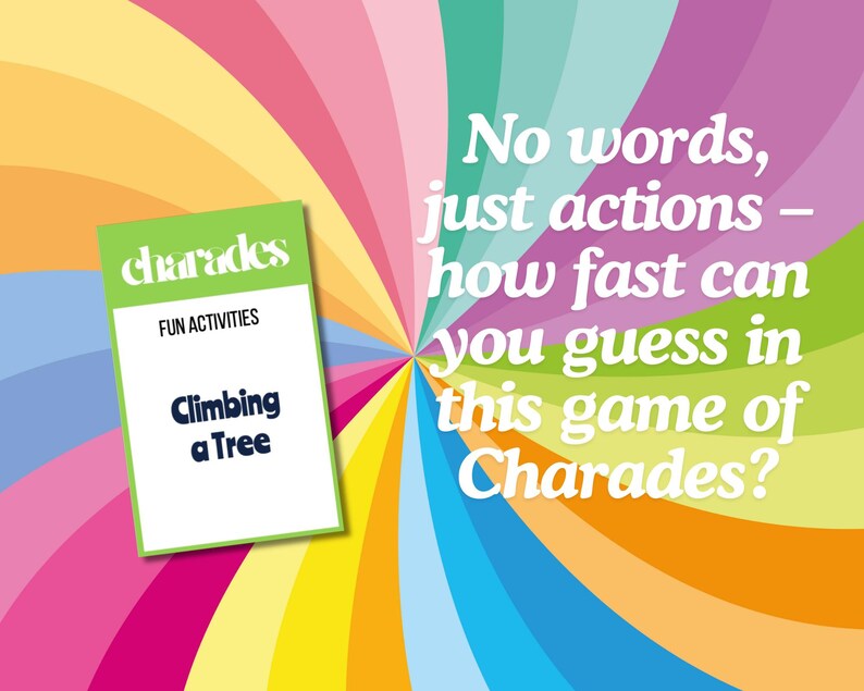 Kids Charades Game Printable | Charades Party Game | Kids Theme Cards ...