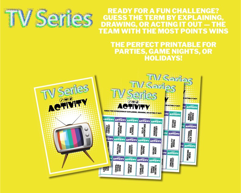 TV Series Activity Game Printable | Activity Party Game | TV Series ...