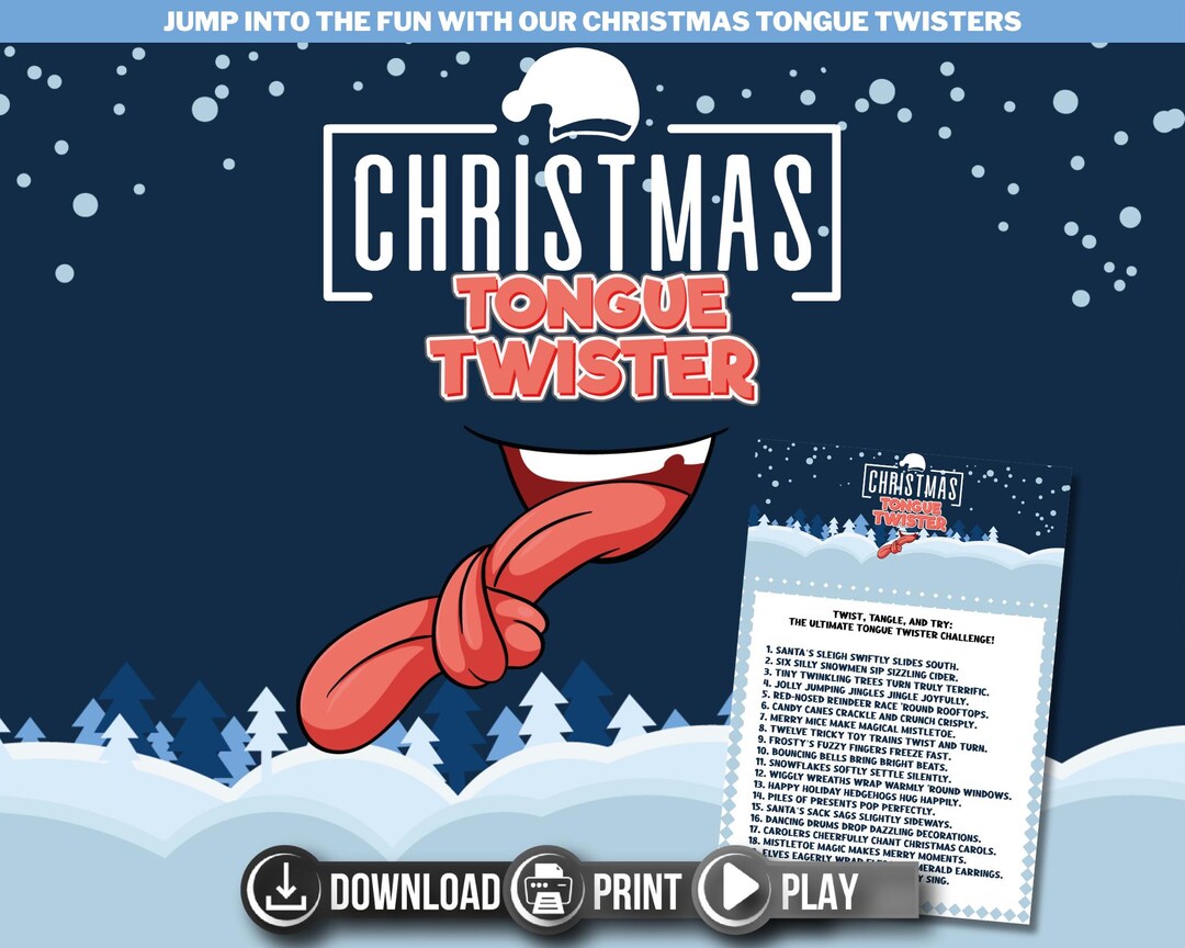 Christmas Tongue Twisters Printable | Holiday Fun Game | Family or ...