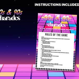 80s-90s Nostalgia Charades Game Printable | Charades Party Game | 80s ...