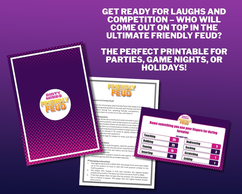 Friendly Feud - Dirty Minds | Printable Family Feud Style Game | Party ...
