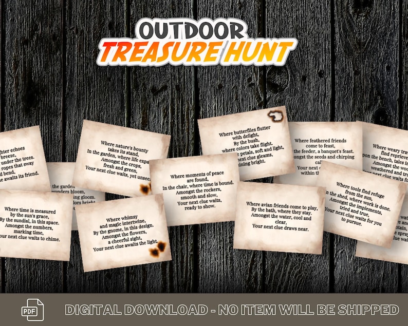 Outdoor Treasure Hunt | Outside Treasure Hunt | Scavenger Hunt Outdoor ...
