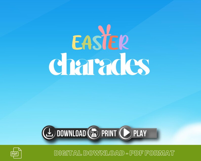 Easter Charades Game Printable | Charades Party Game | Easter Theme ...