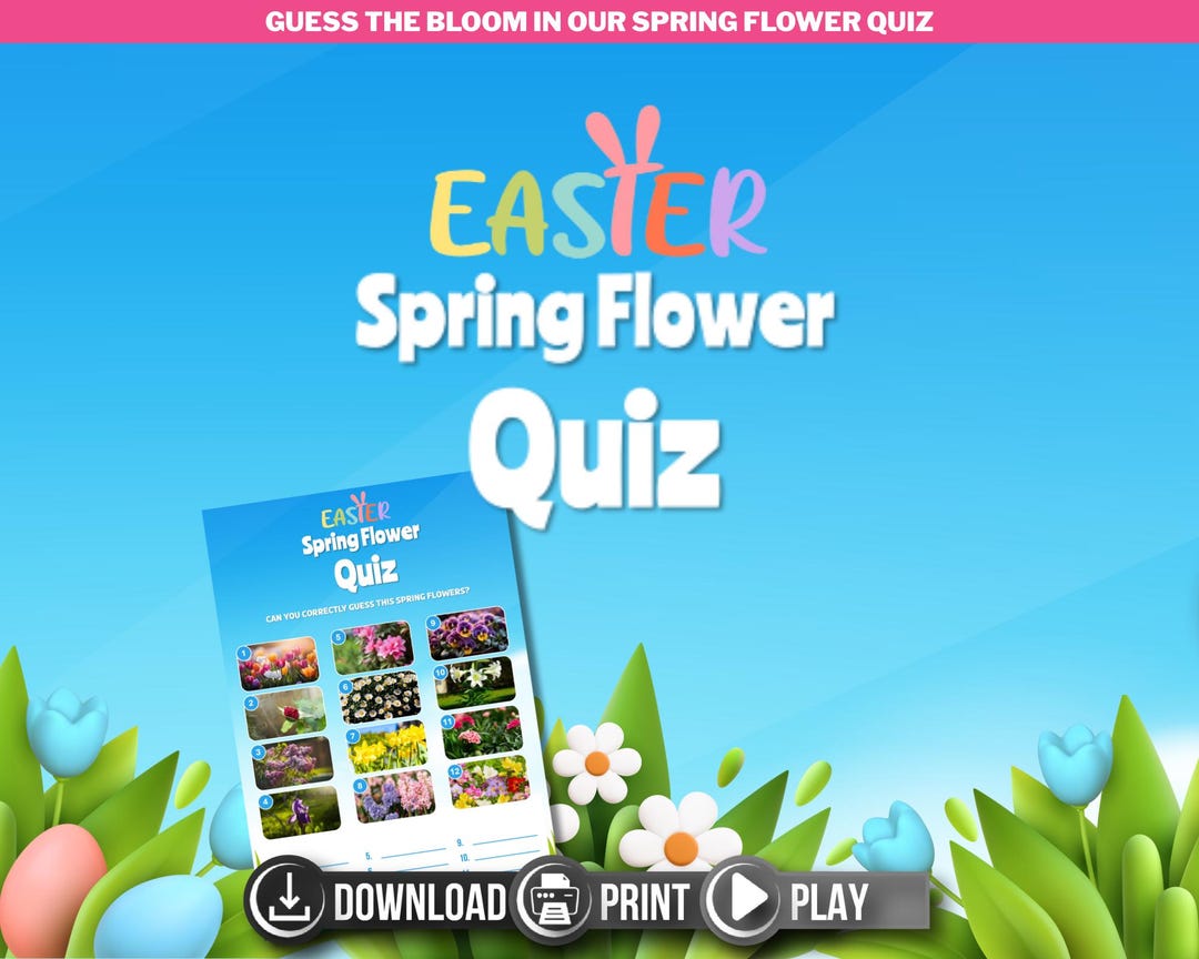 Spring Flower Quiz Game Printable | Flower Identification Game | Spring ...