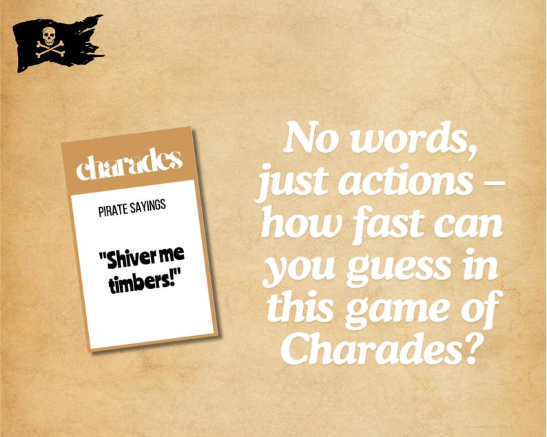 Pirates Charades Game Printable | Charades Party Game | Pirates Theme ...