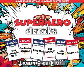 Superhero Activity Game Printable | Activity Party Game | Superhero ...