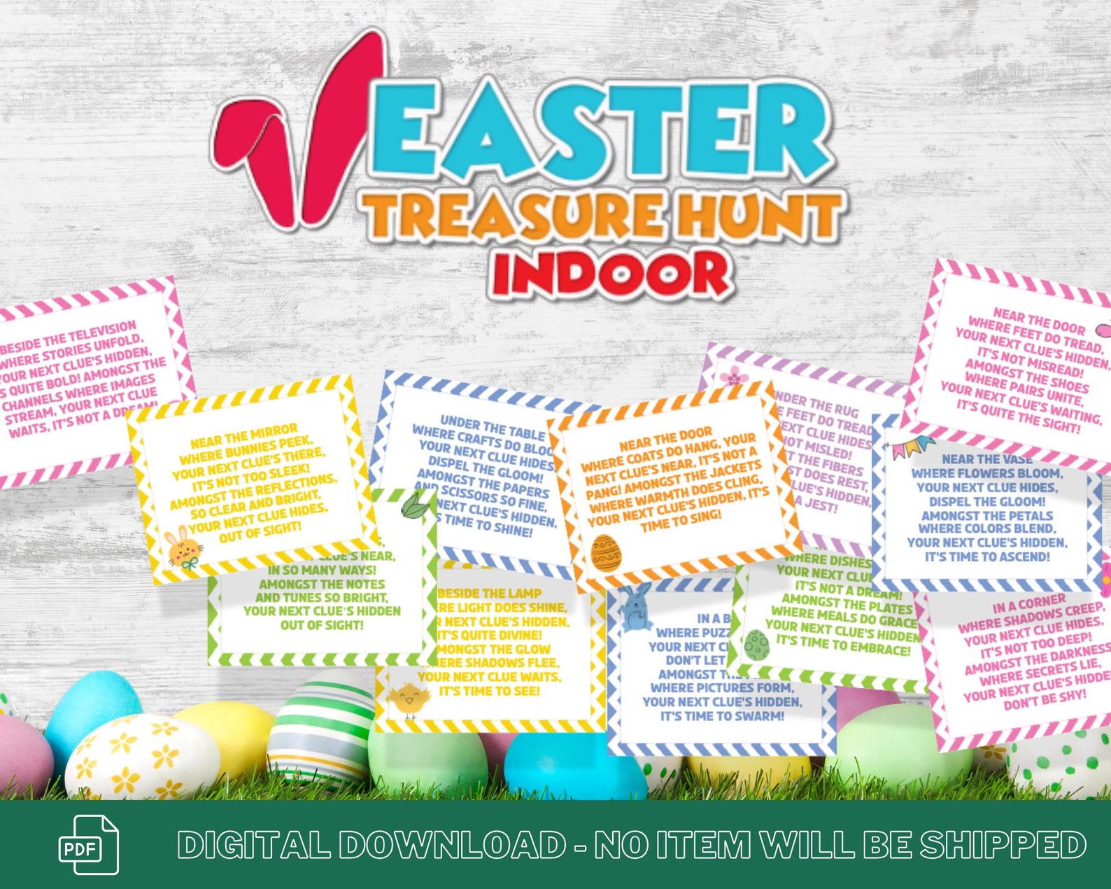 Easter Treasure Hunt Indoor | Easter Day Scavenger Hunt Indoor | Easter ...