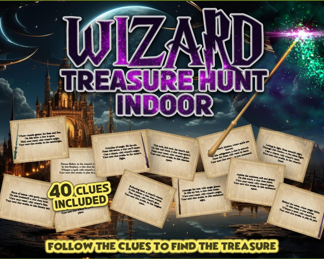 Wizard Treasure Hunt Indoor | Magic Scavenger Hunt Indoor | Game for ...