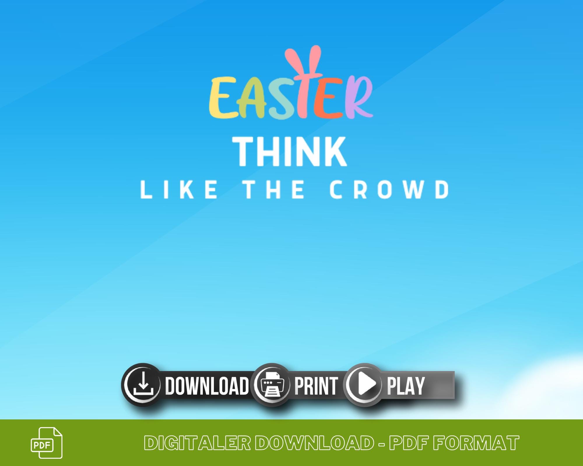 Easter Think Like the Crowd Game Printable | Easter Party Game | Fun ...