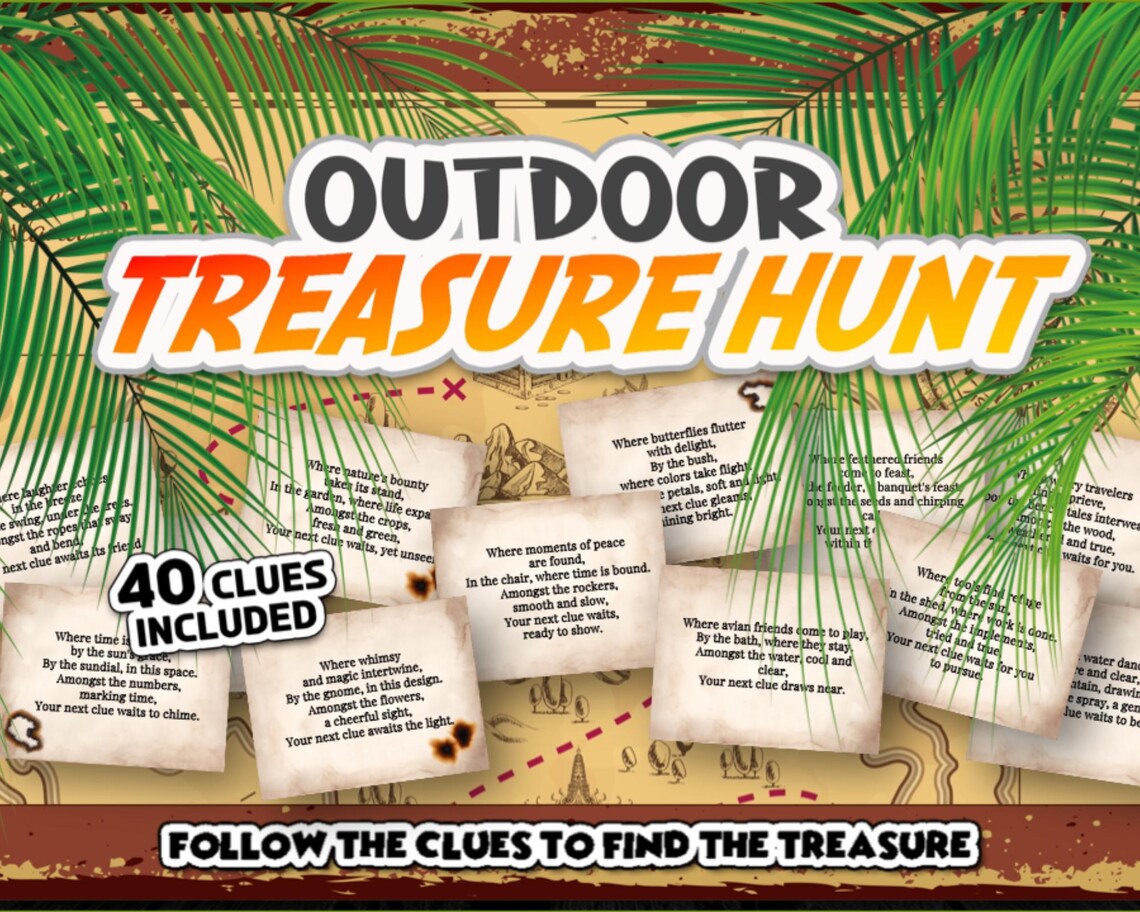 Outdoor Treasure Hunt | Outside Treasure Hunt | Scavenger Hunt Outdoor ...