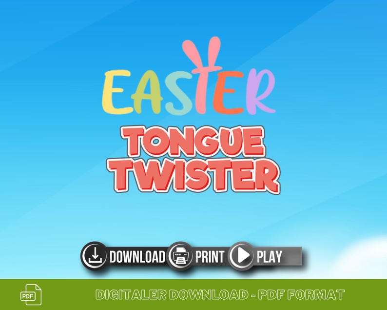 Easter Tongue Twisters Printable | Spring Fun Game | Family or Kids ...