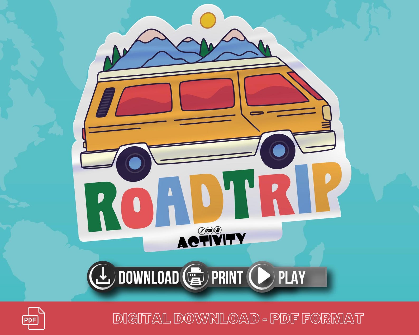 Road Trip Activity Game Printable | Activity Party Game | Road Trip ...