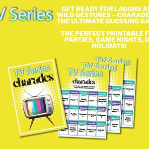 TV Series Charades Game Printable | Charades Party Game | TV Series ...