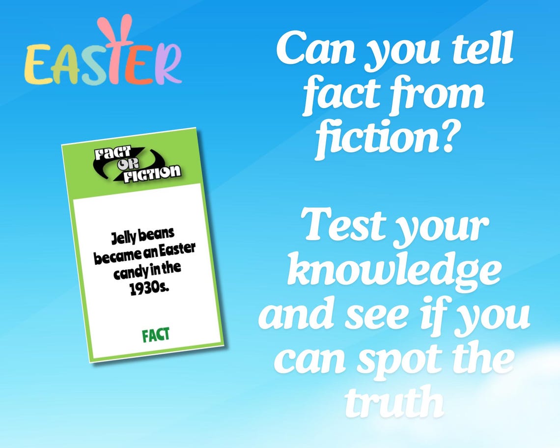 Easter Fact or Fiction Game Printable | Easter Party Game | Fun Fact ...