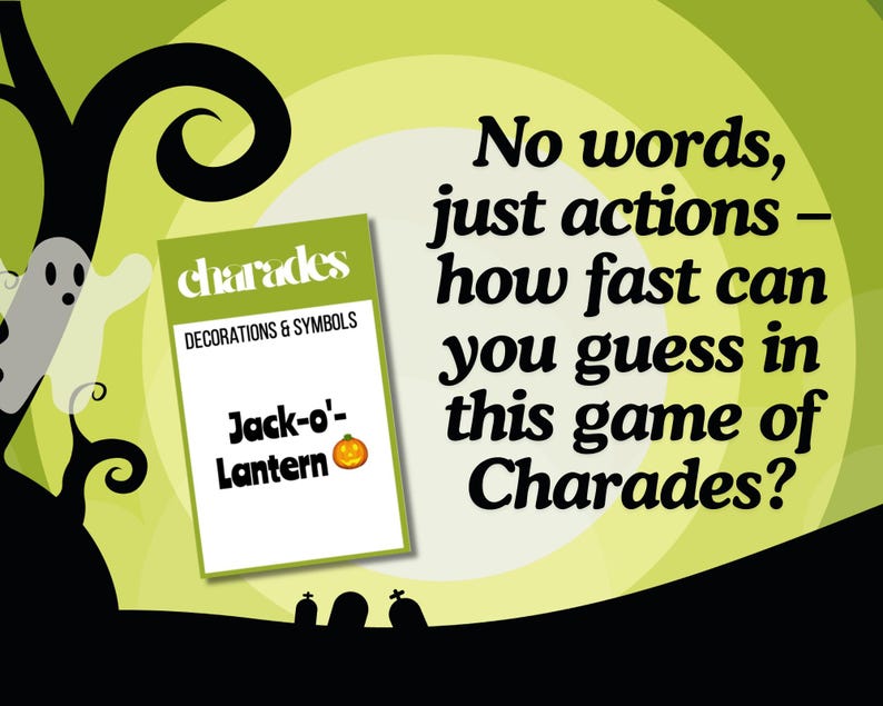 Halloween Charades Game Printable | Charades Party Game | Halloween ...