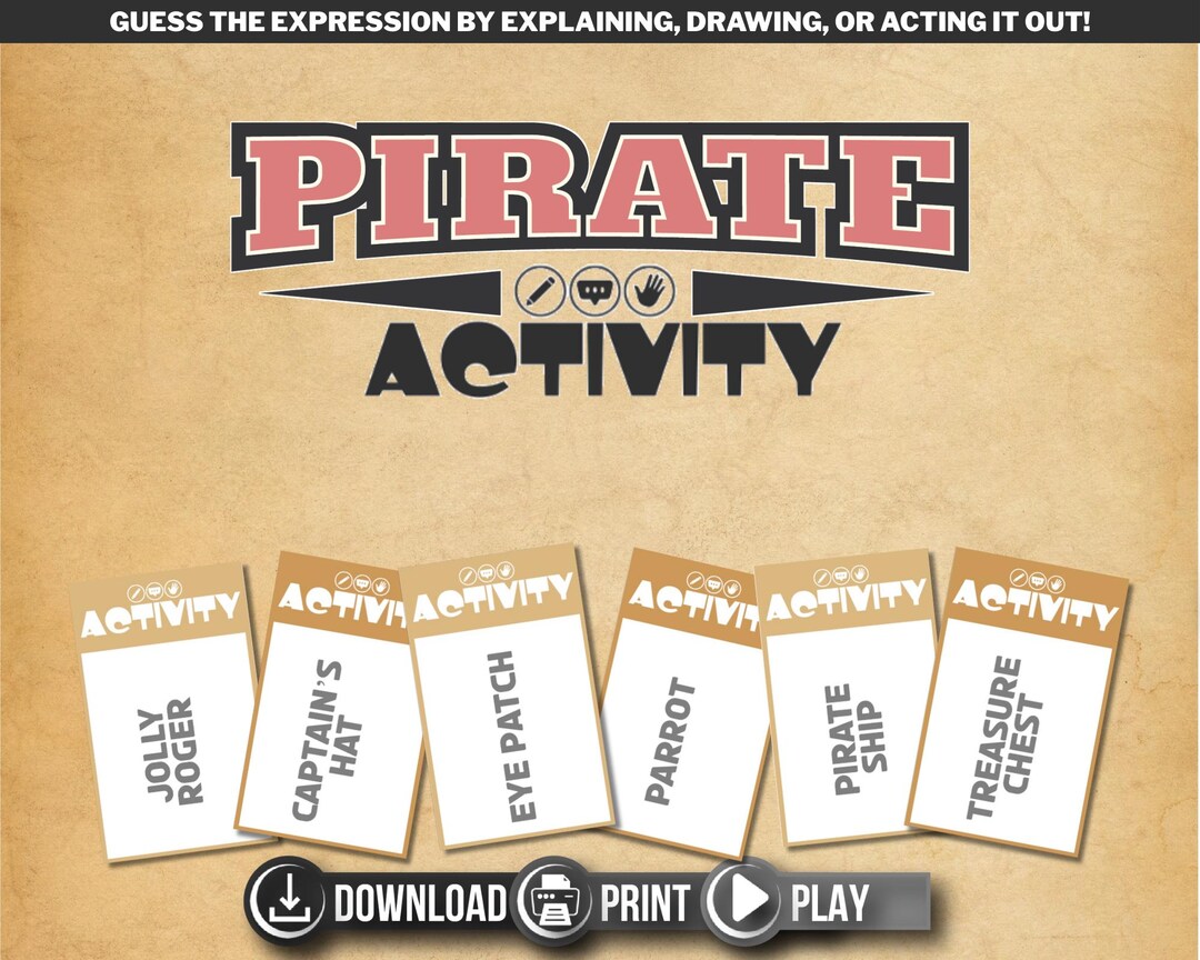 Pirates Activity Game Printable | Activity Party Game | Pirates Theme ...