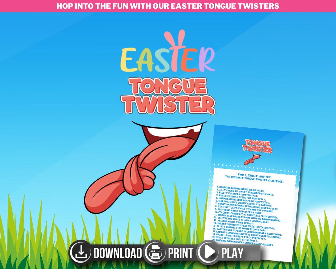 Easter Tongue Twisters Printable | Spring Fun Game | Family or Kids ...
