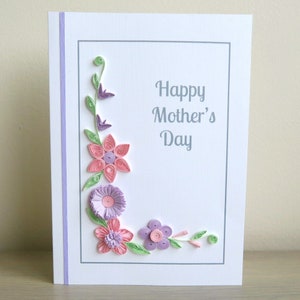 Quilled Mother's Day Card, Paper Quilling Flowers, Handmade - Etsy