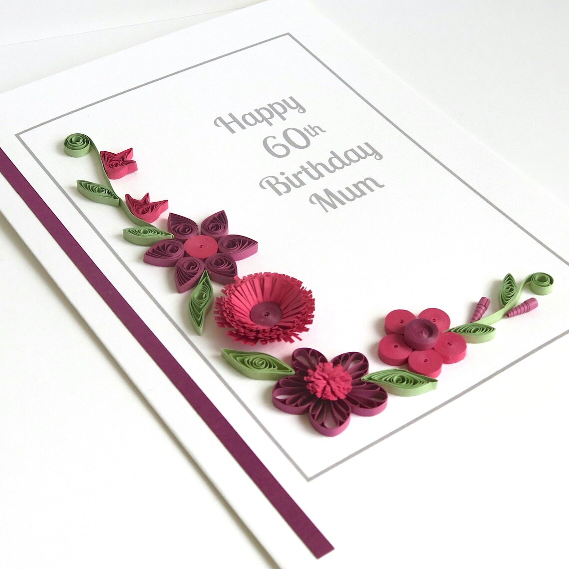 Personalised 60th Birthday Card, for Any Age and Name, With Quilled ...