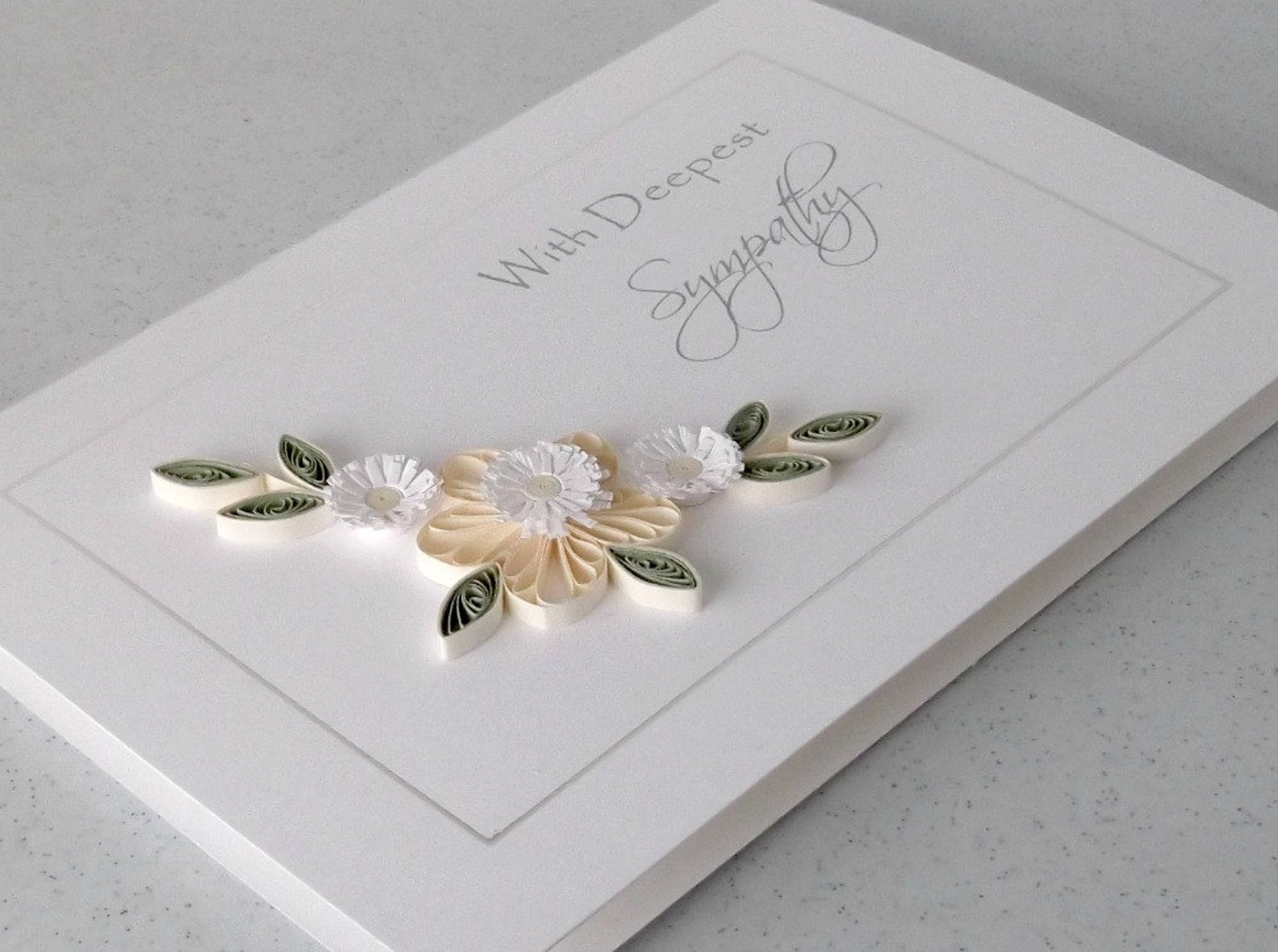 Handmade Card, Deepest Sympathy, Paper Quilling Flowers - Etsy