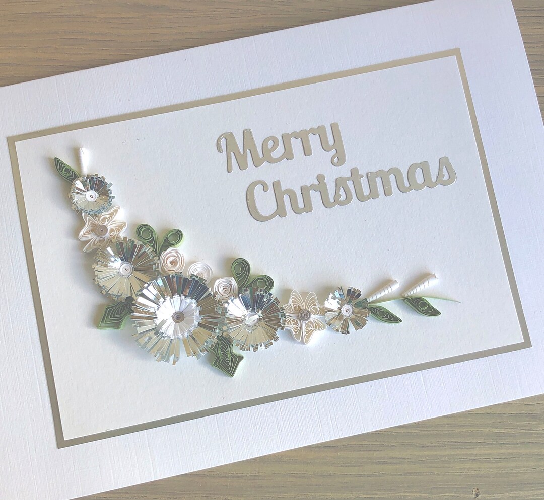 Luxury Christmas Card Quilled, Paper Quilling, Handmade, Mum Dad ...