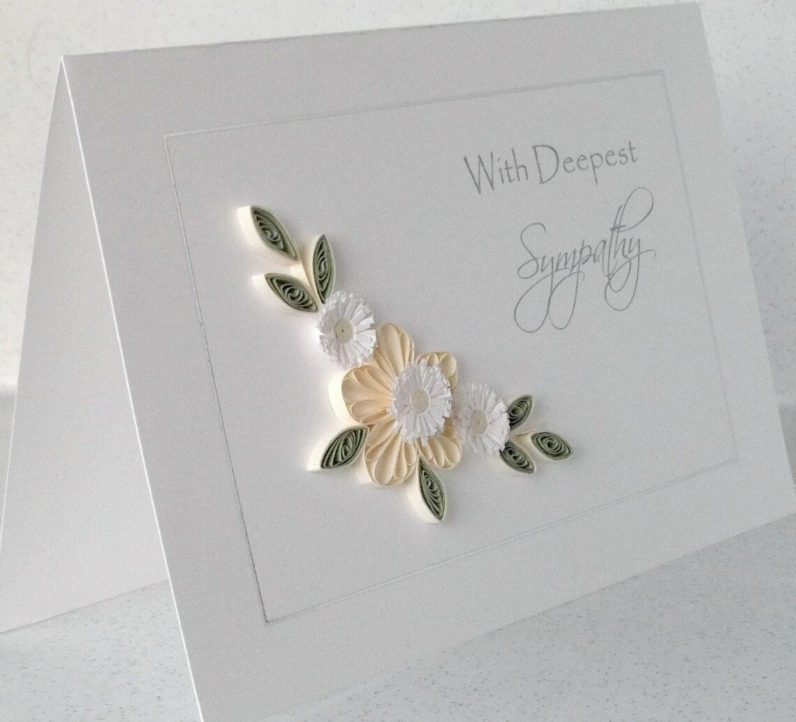 Handmade Card, Deepest Sympathy, Paper Quilling Flowers - Etsy