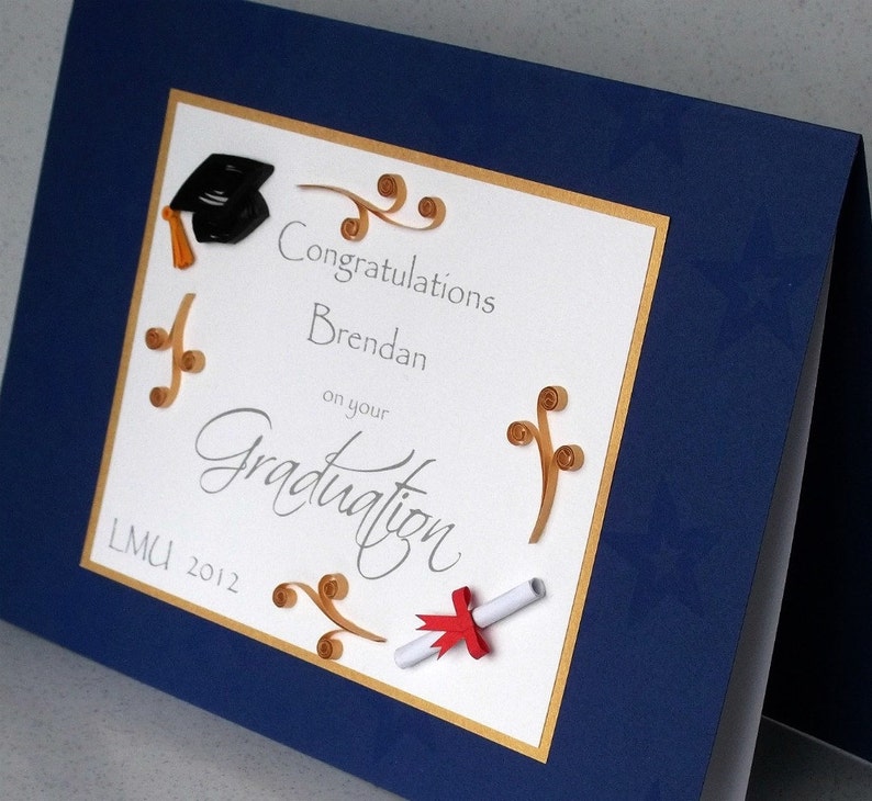 Handmade Graduation Card, Quilled, Personalized - Etsy