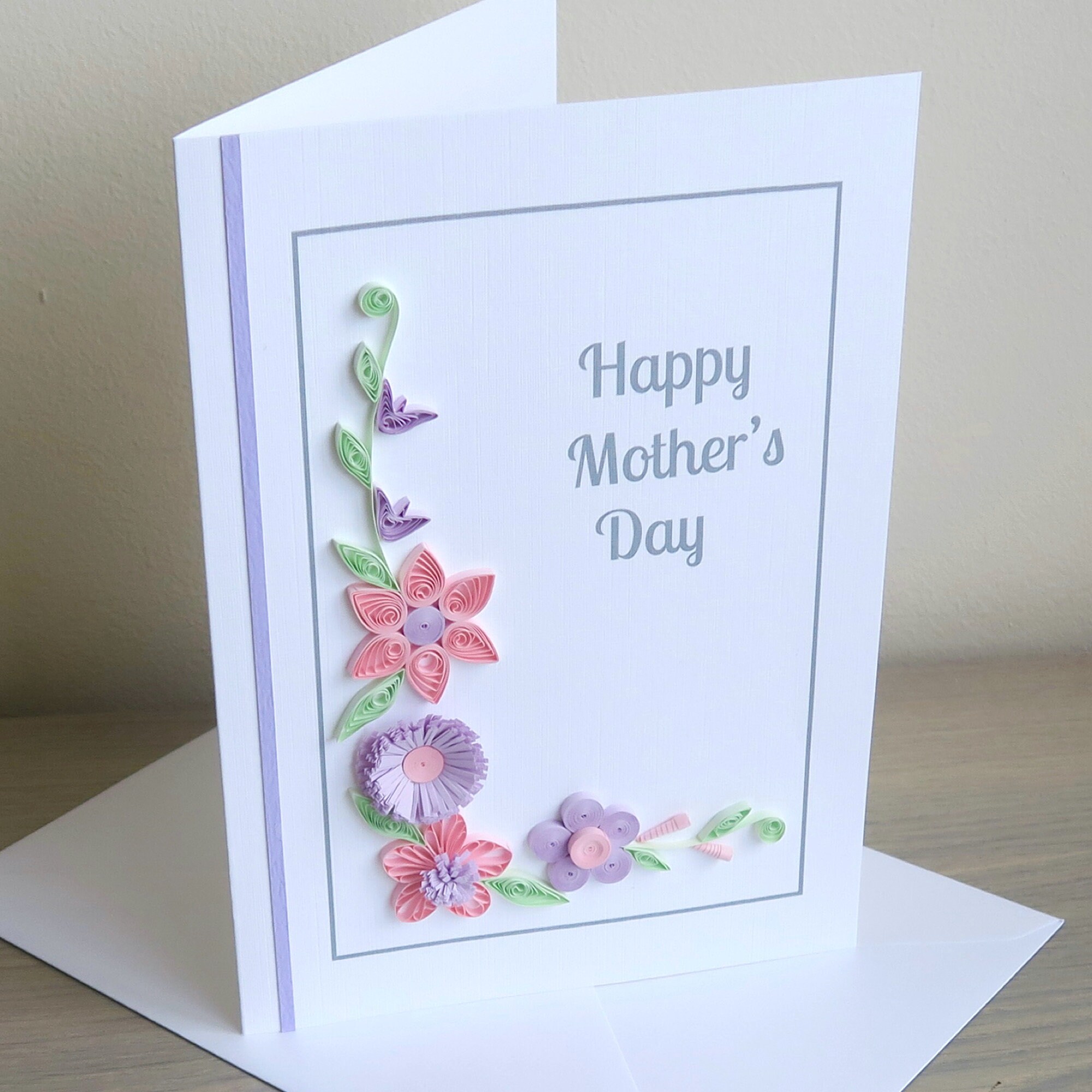 Quilled Mother's Day Card, Paper Quilling Flowers, Handmade - Etsy