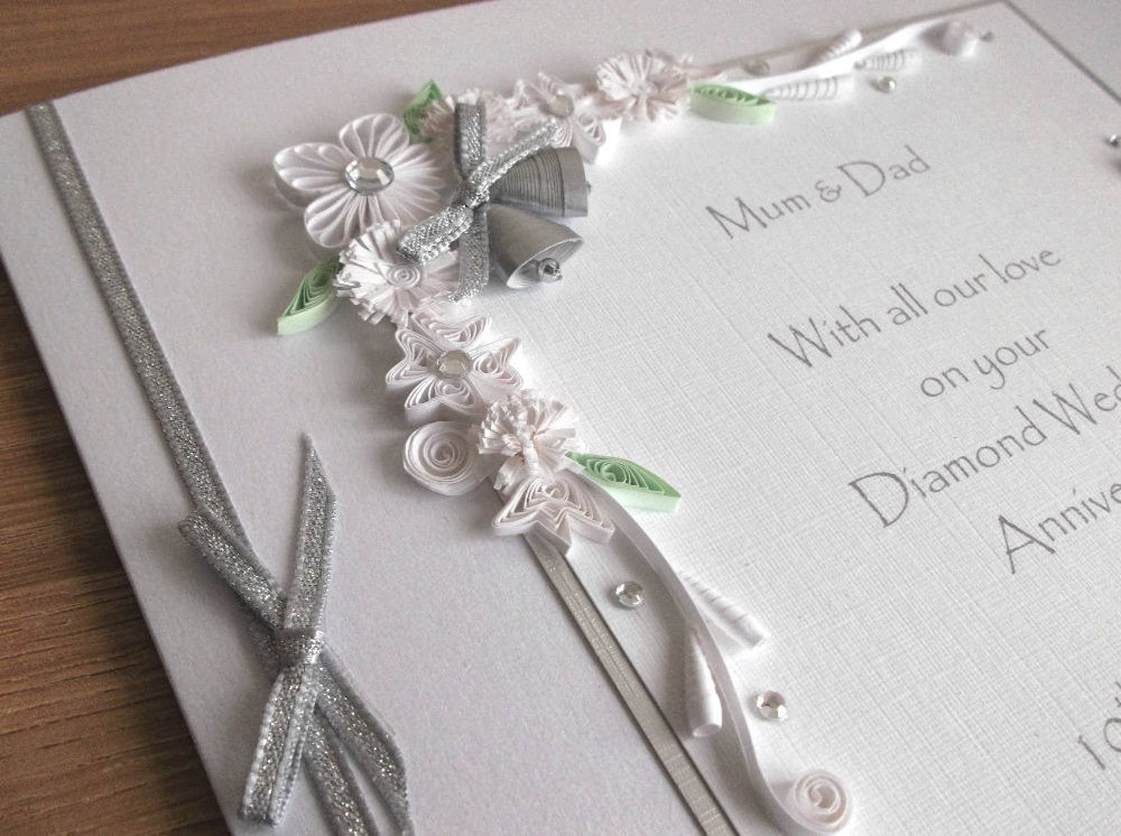 Quilled 60th Diamond Wedding Anniversary Card Mum And Dad Etsy quilled-60th-diamond-wedding-anniversary-card-mum-and-dad-etsy