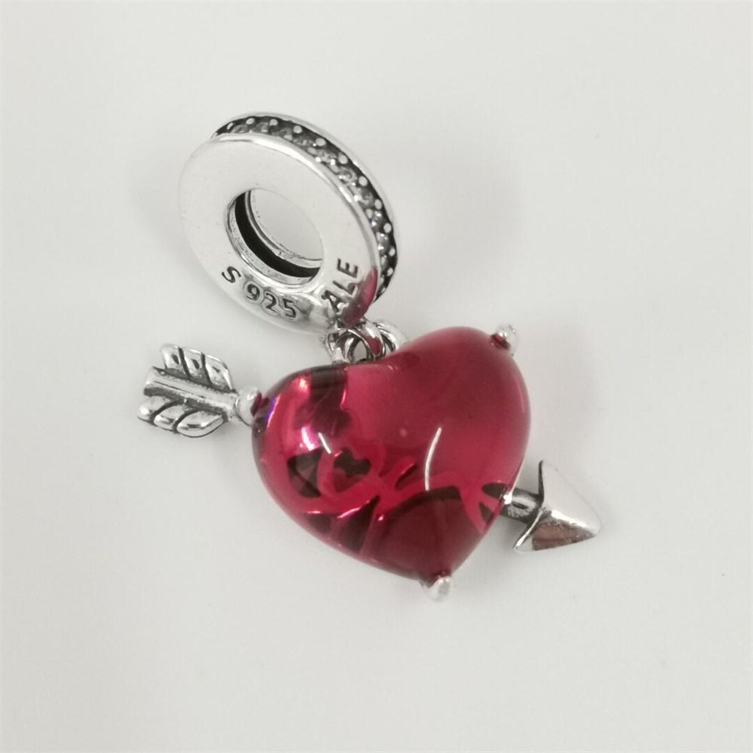 Pandora Red Heart & Arrow Murano Glass Dangle Charm - Etsy