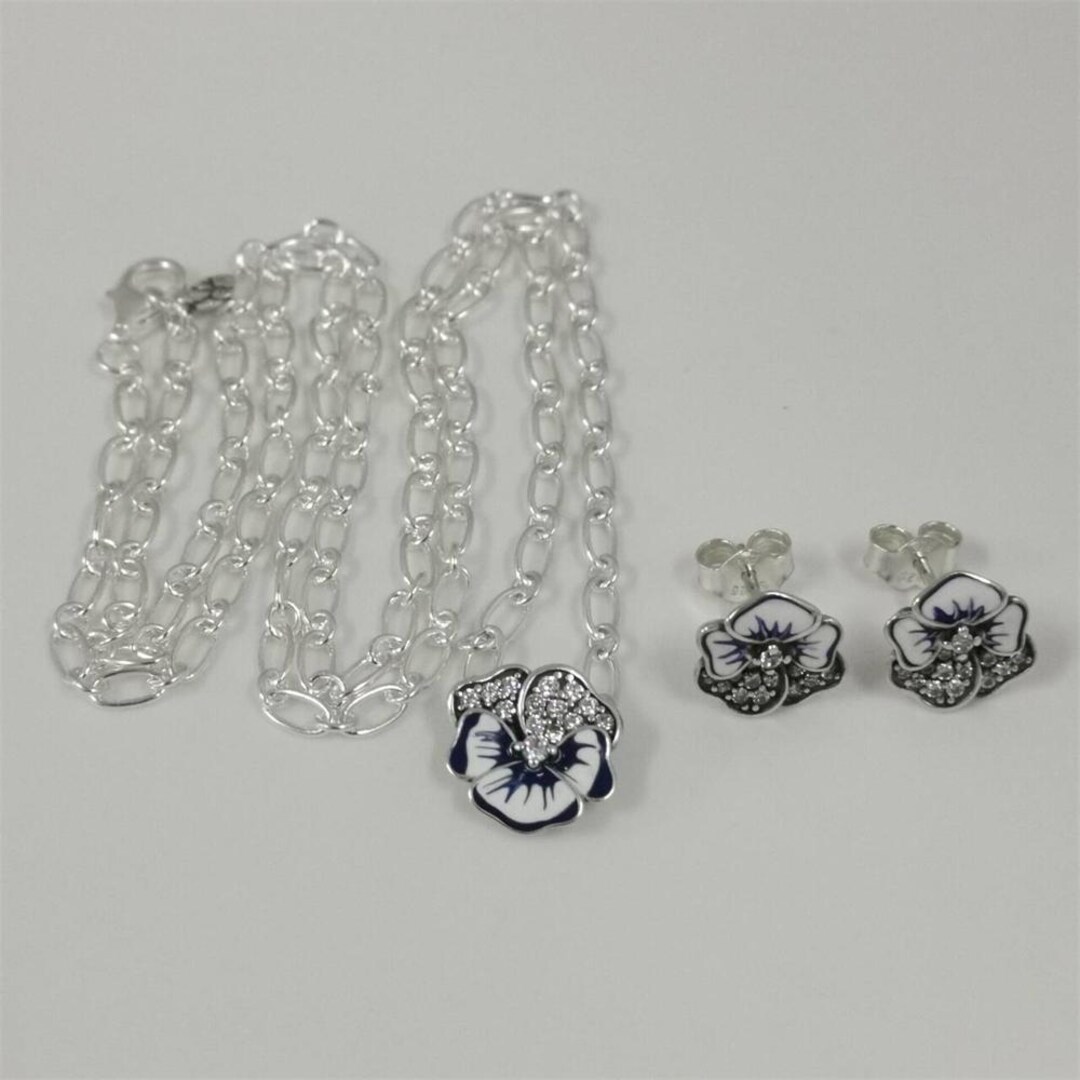 Pandora Blue Pansy Jewelry Set 47cm - Etsy