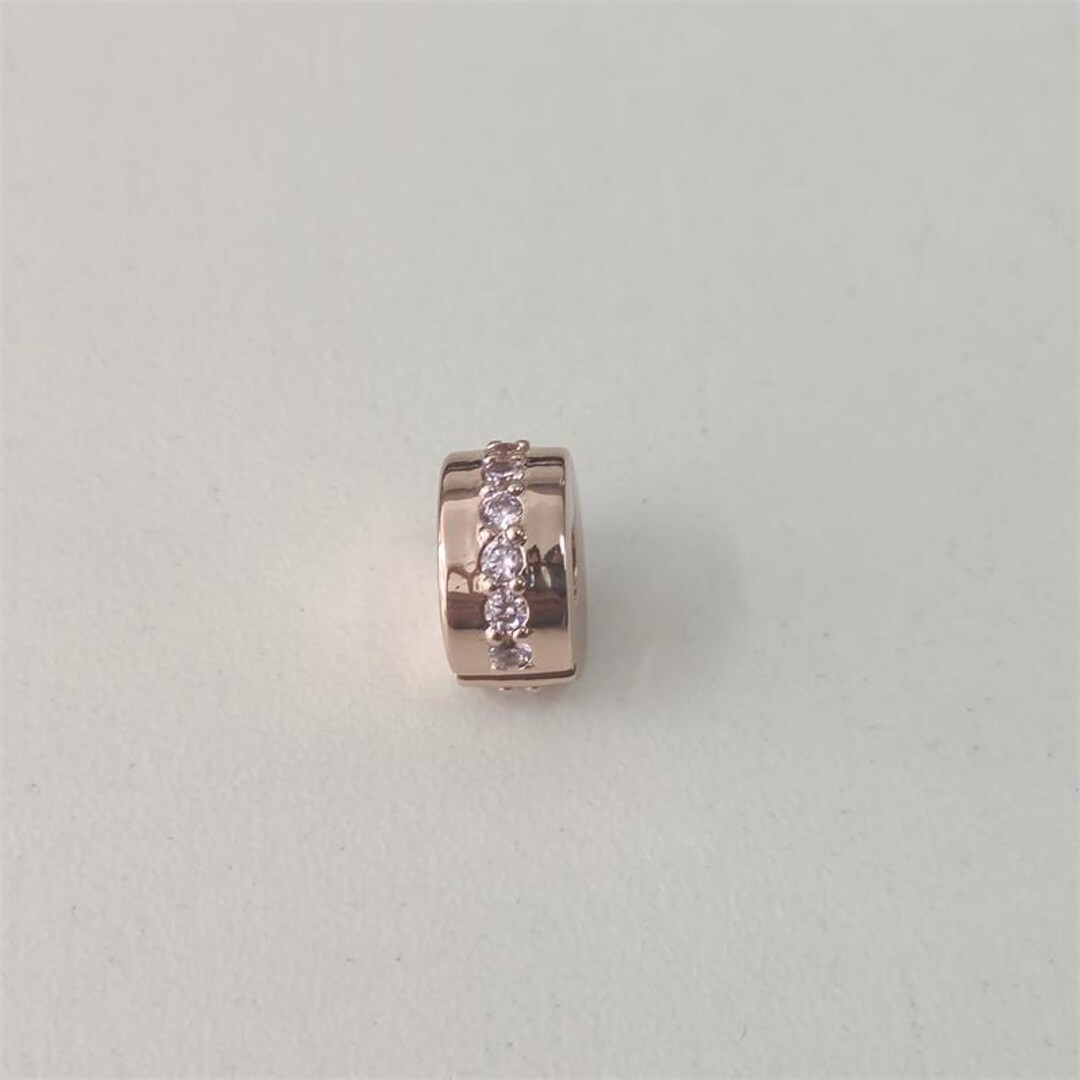 Pandora Rose Gold ALE R Pink Sparkling Row Clip Charm - Etsy