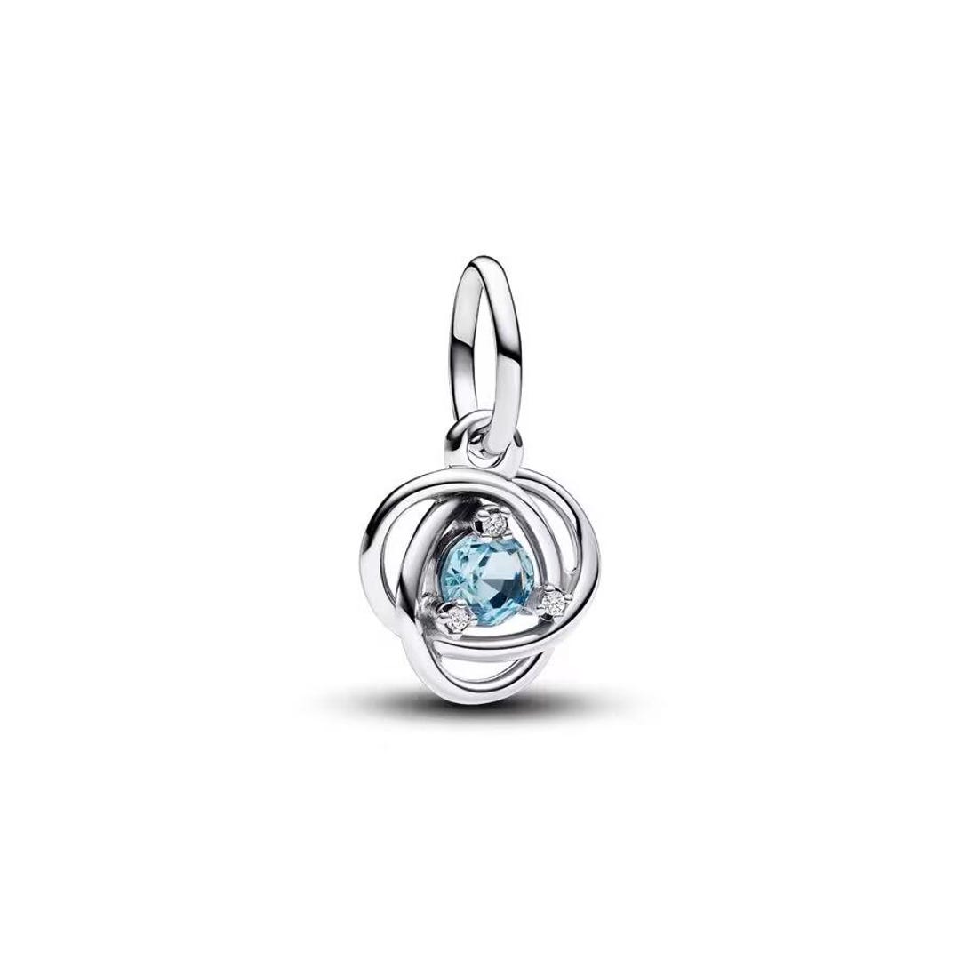 Pandora March Birthstone Sea Aqua Blue Eternity Circle Dangle Charm - Etsy