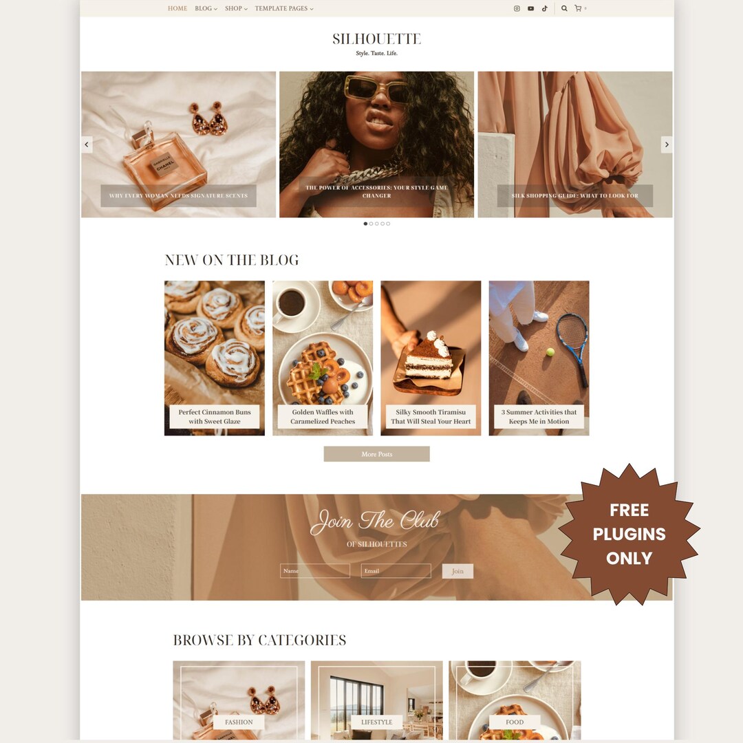 SILHOUETTE Wordpress Theme | Lifestyle Fashion Food Blog | Kadence Child Theme | Woocommerce ...