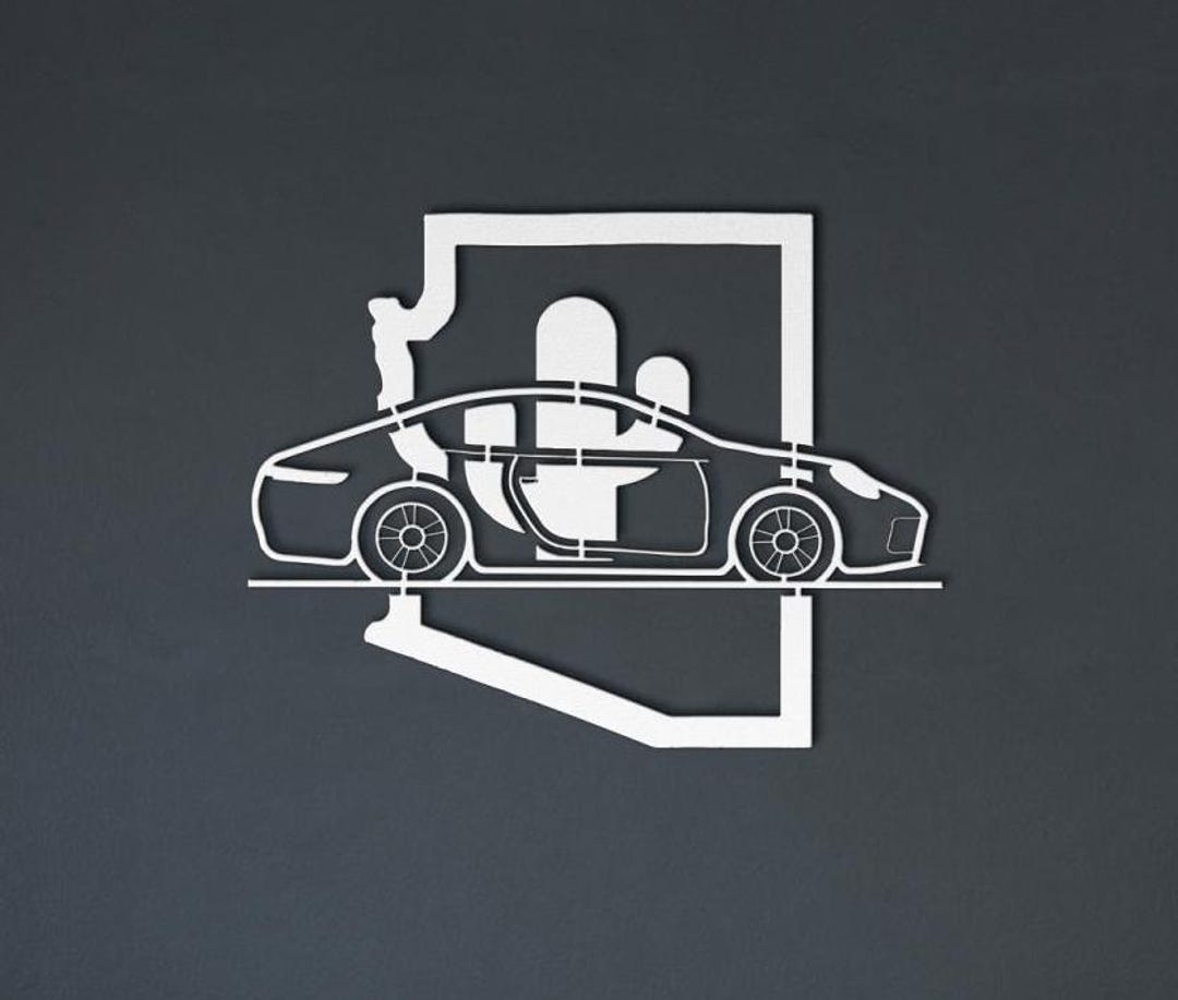 Unique Garage Decor Sports Car Metal Wall Art With Arizona Cactus ...
