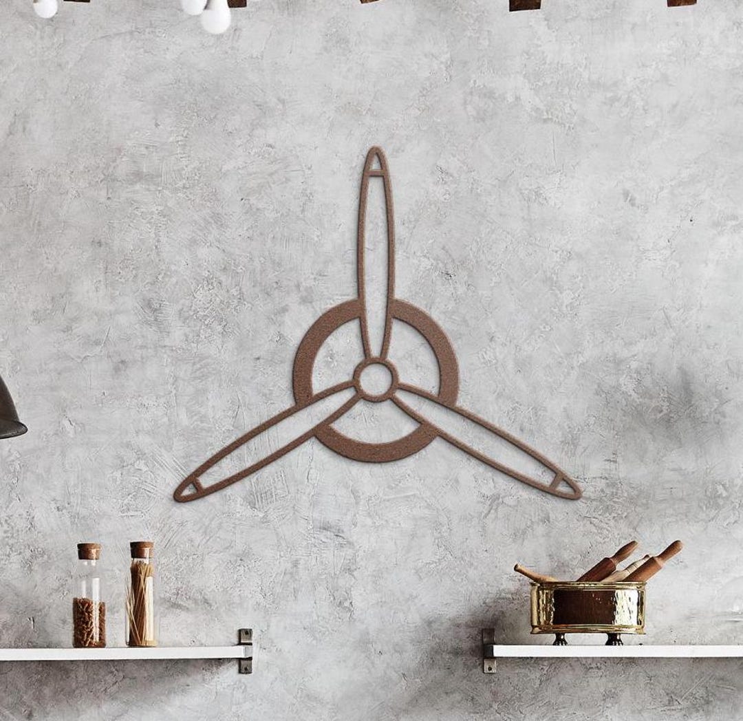 Vintage Airplane Propeller Wall Art: Large 3-blade Metal Aviation Decor ...