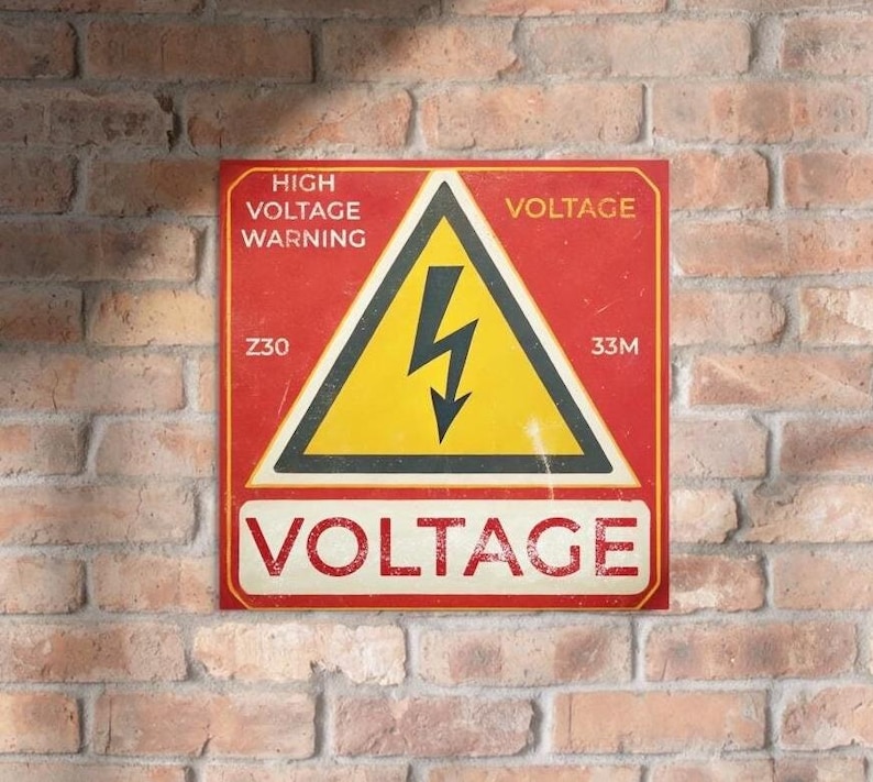 High Voltage Warning Metal Sign: Retro Garage & Workshop Decor - Etsy