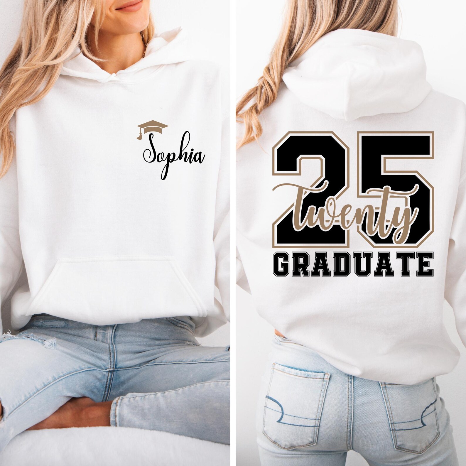 Custom Graduation 2025 Sweatshirt, College Senior Hoodie, Class of 2025 ...