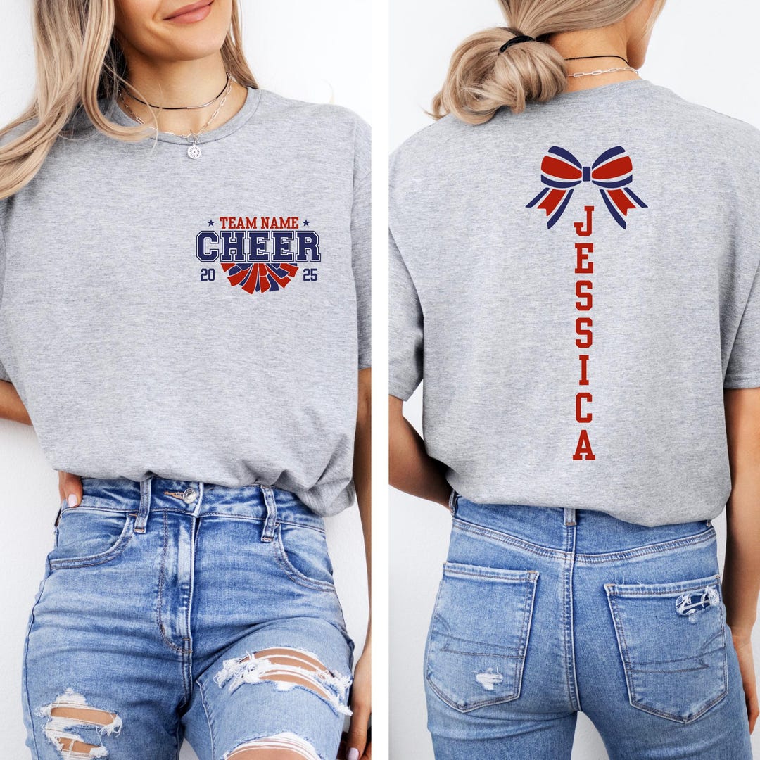 Custom Cheer Team Name Shirt, Personalized Cheerleader Tee, Cheer Mom ...