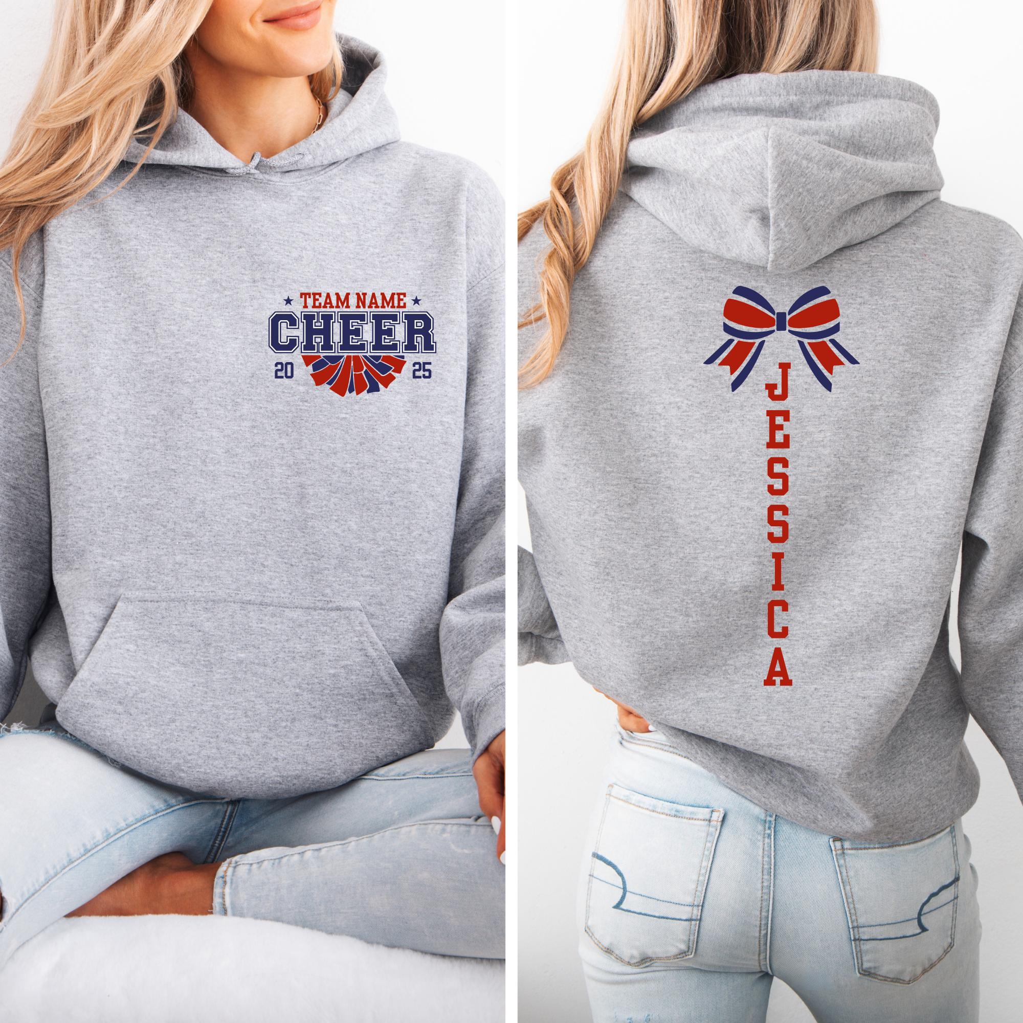Custom Cheer Team Name Sweatshirt, Personalized Cheerleader Hoodie ...