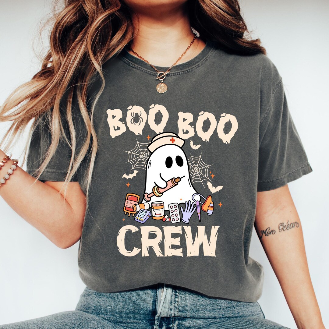 Comfort Colors® Halloween Nurse Shirt, Boo Boo Crew Tee, Halloween RN T ...